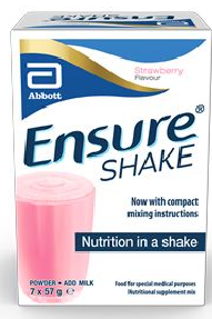 ENSURE SHAKE Strawberry Flavoured Nutritional Powder Drink – 57g Sache