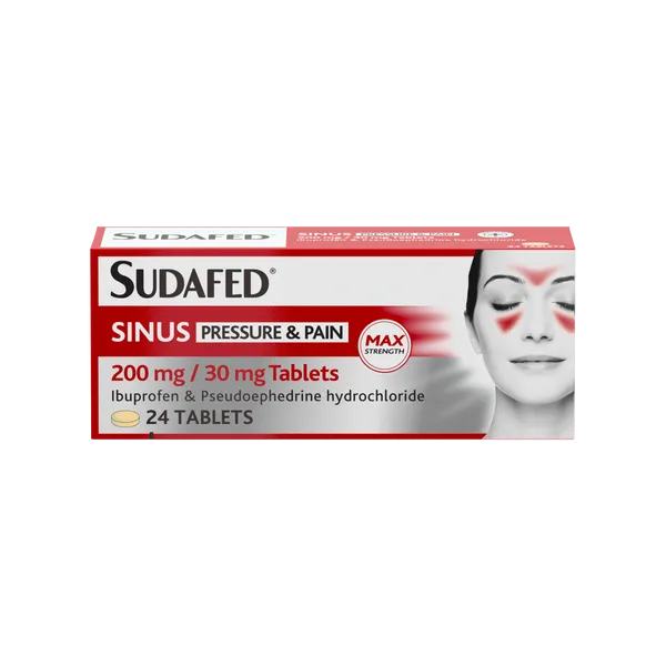 Sudafed Sinus Pressure & Pain Tablets Pack of 24