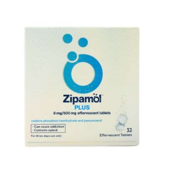 Zipamol Plus 8mg/500mg Effervescent Tablets 32