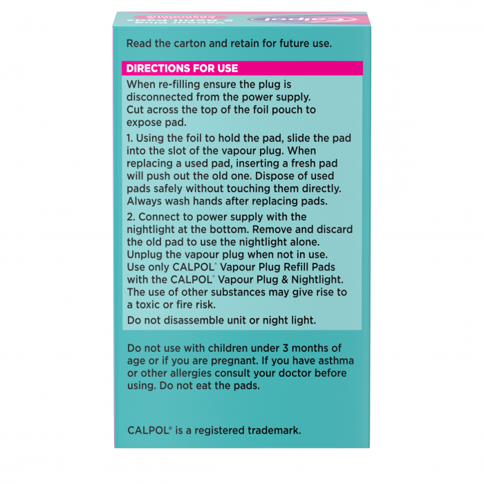 Calpol Vapour Plug & Night Light Refill Pods - 3+ Months