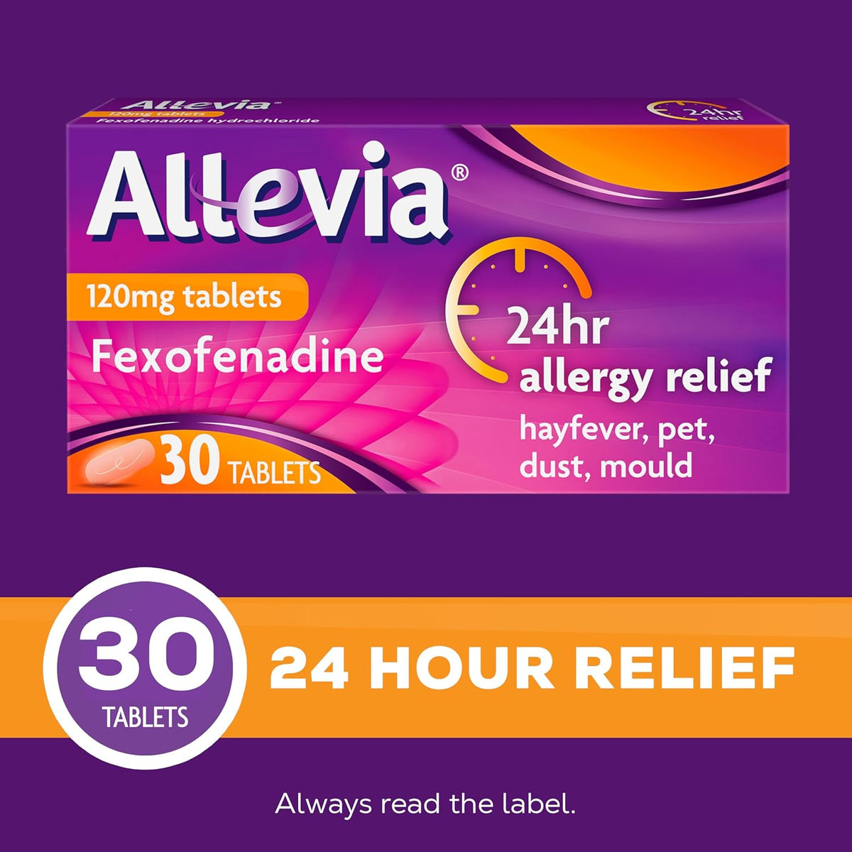 Allevia Fexofenadine 120mg Hayfever Relief Tablets - UK