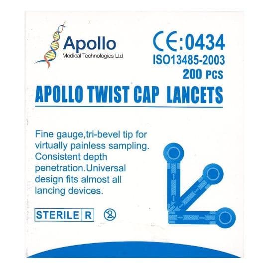 Apollo Twist Cap Lancets 200s