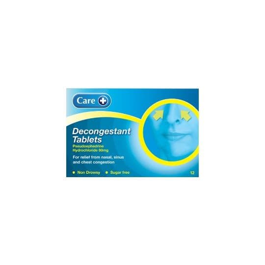 Care Decongestant Tablets 12s – Fast Nasal Congestion Relief