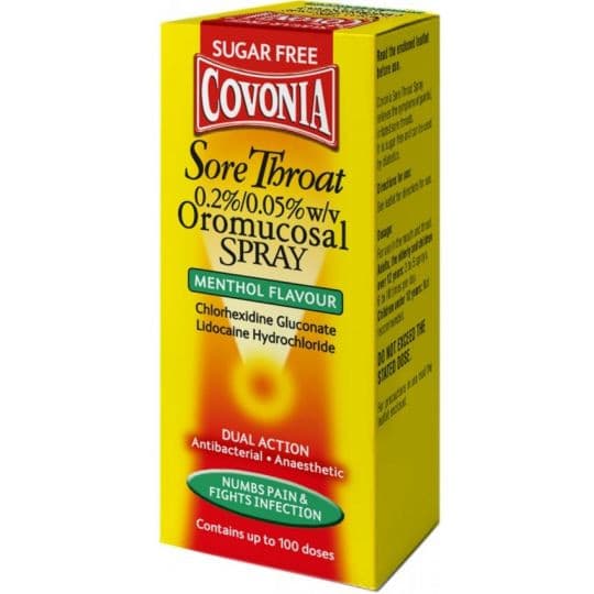 Covonia Sore Throat Oromucosal Spray 30ml (Menthol Flavour)