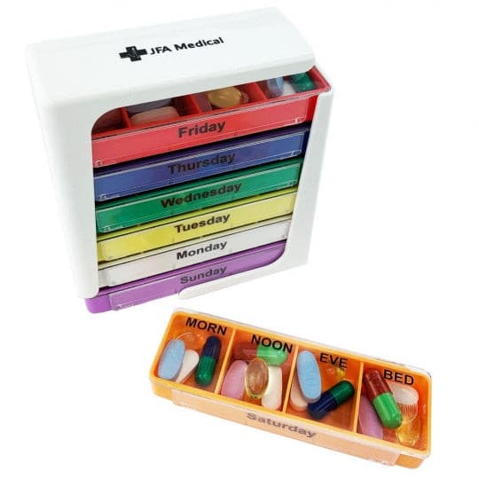 Weekly Stackable Pill Box Organiser – Easy Medication Management